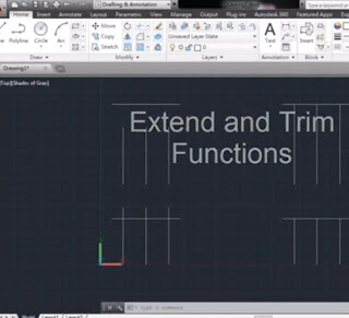 เทคนิคการตัดเส้นและต่อเส้นใช้คำสั่ง master TRIM กับ EXTEND ใน AutoCAD ...