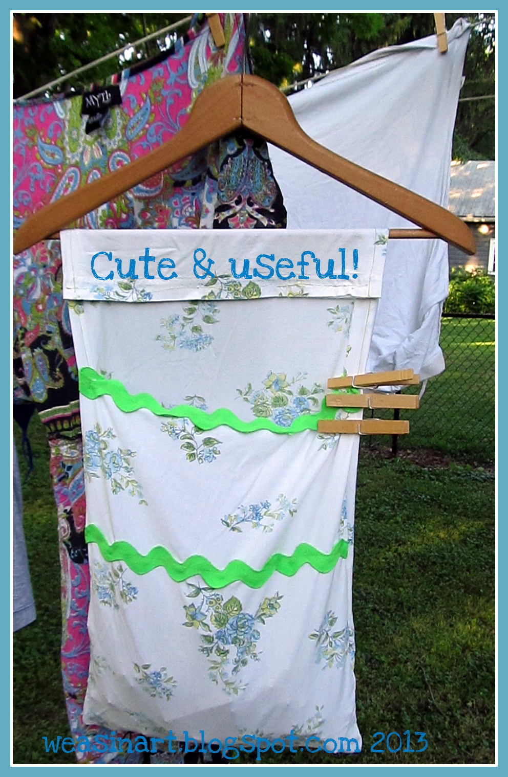 weasinart: DIY Upcycled Clothes Pin Bag