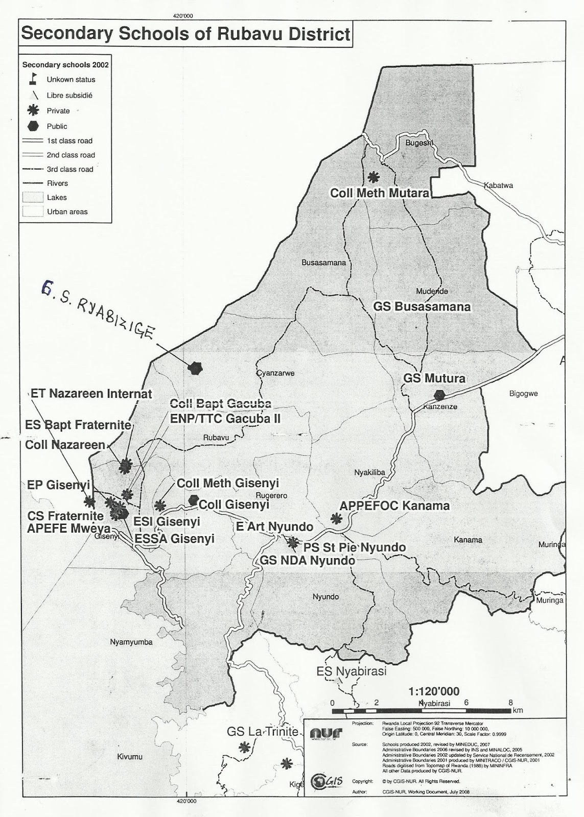 G.S RYABIZIGE: THE SCHOOL MAP WHERE LOCATES G.S RYABIZIGE