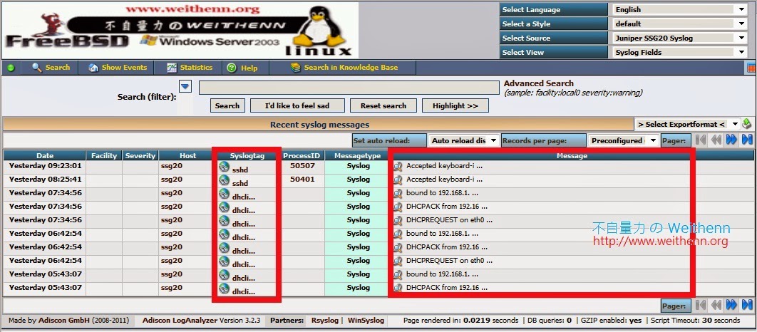 75 期 - LogAnalyzer 日誌分析工具安裝設定詳解 ~ 不自量力 の Weithenn