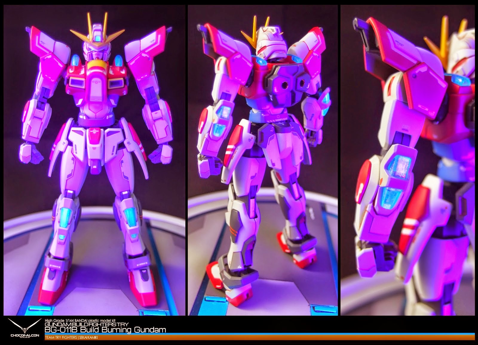 Painted Build: HGBF 1/144 Build Burning Gundam With Florescent Gloss Coat