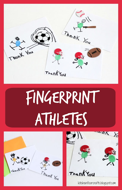 Kitchen Floor Crafts: Fingerprint Athletes