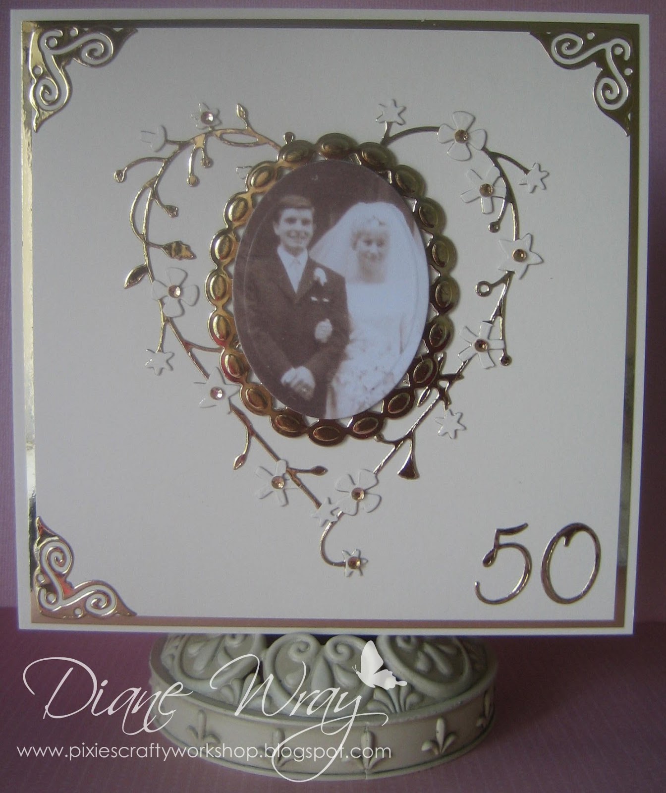 Pixie's Crafty Workshop: Golden Wedding card
