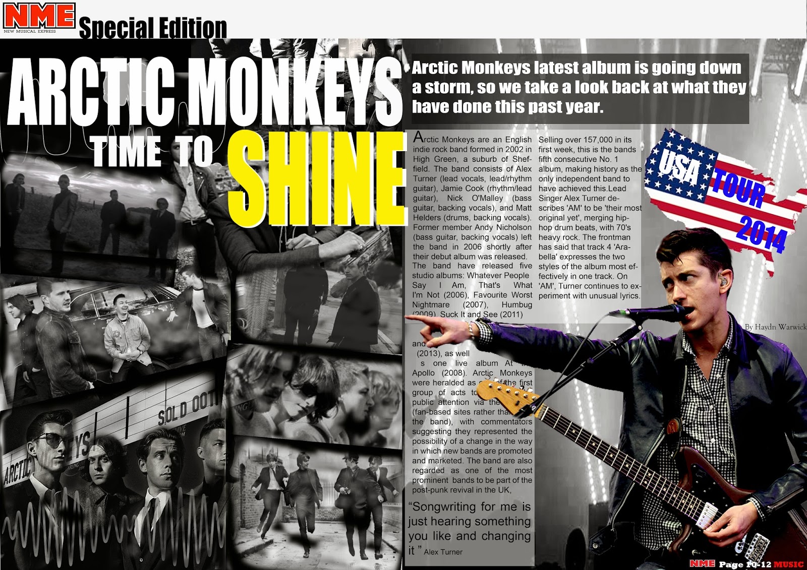 Magazine photoshop: Arctic Monkeys Article and Front Cover