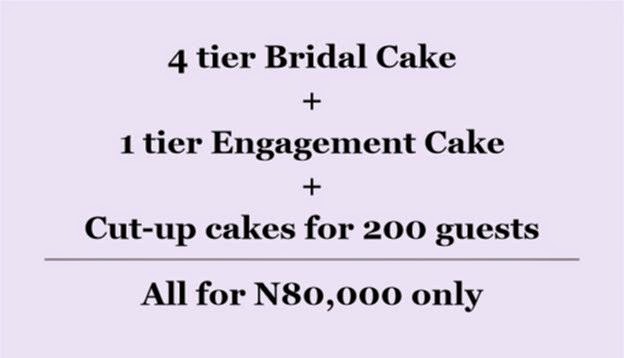 Amazing bridal cake offer...