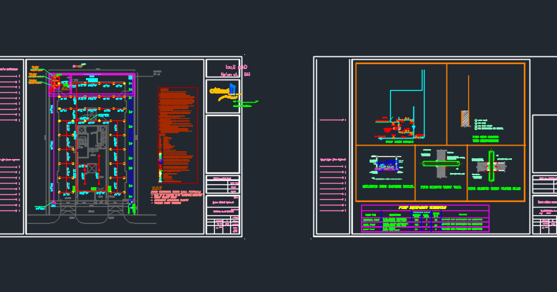 AutoCAD Shop Drawings for A Fire Fighting Project DWG