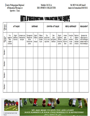 outils d'observation et d'evaluation en sport co - coach football