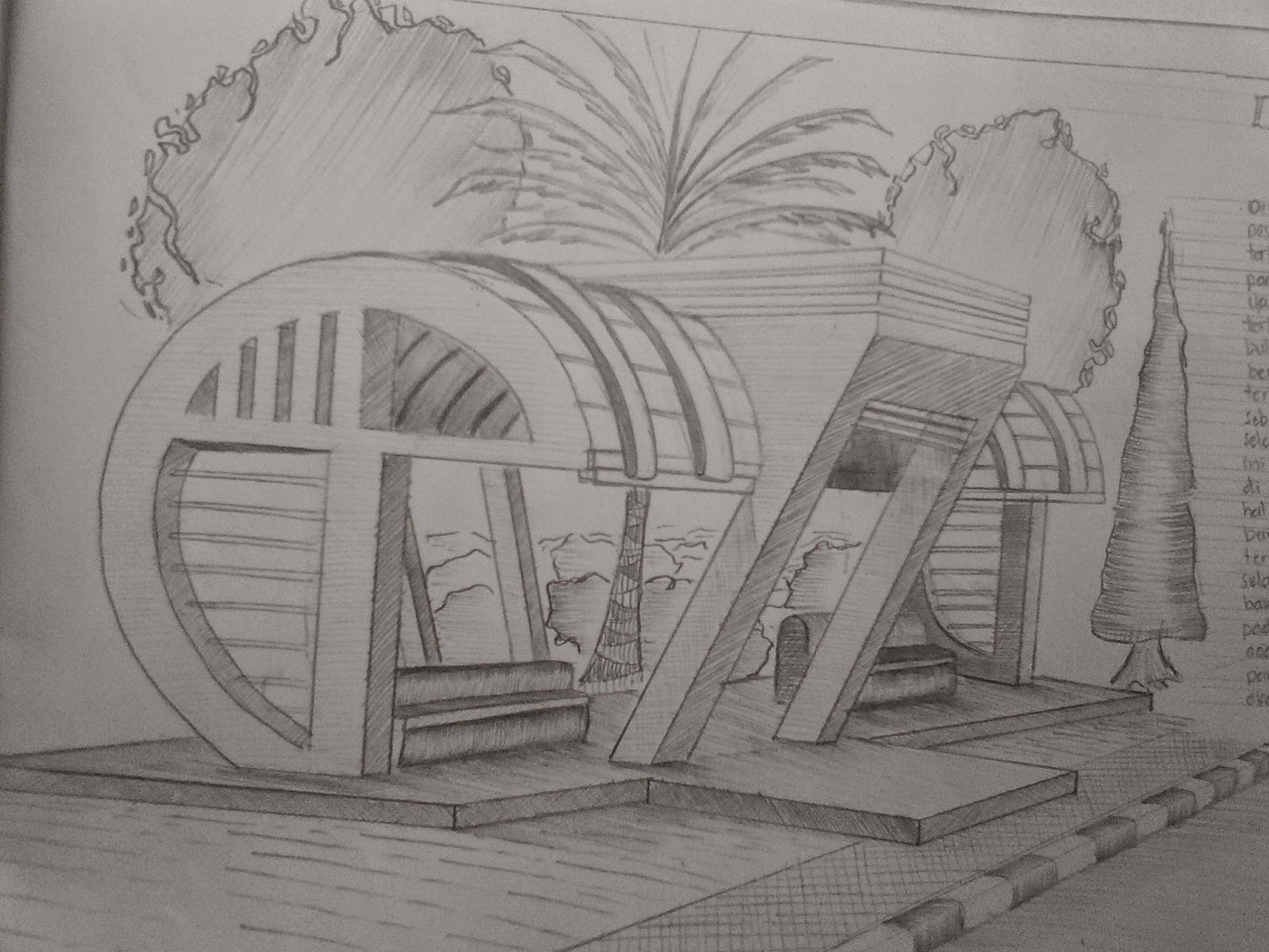 ARSITEKTUR: Desain Manual Halte Bus UNNES