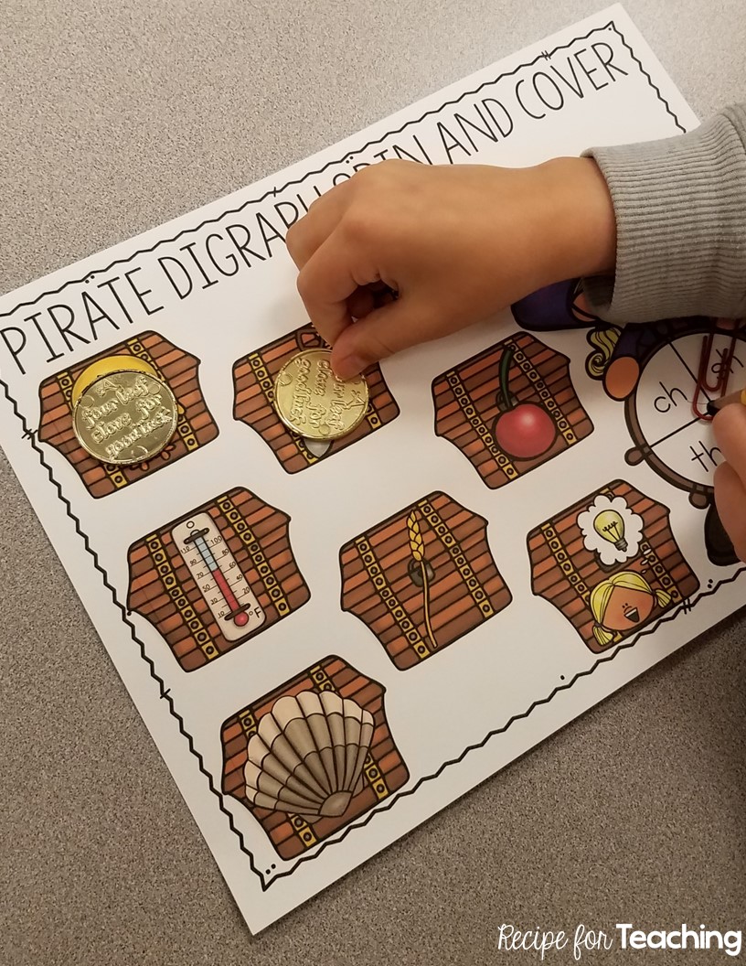 Pirate Digraph Spin and Cover - Recipe for Teaching