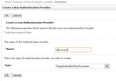 Java / Oracle SOA blog: Single Sign On with windows / kerberos on WebLogic