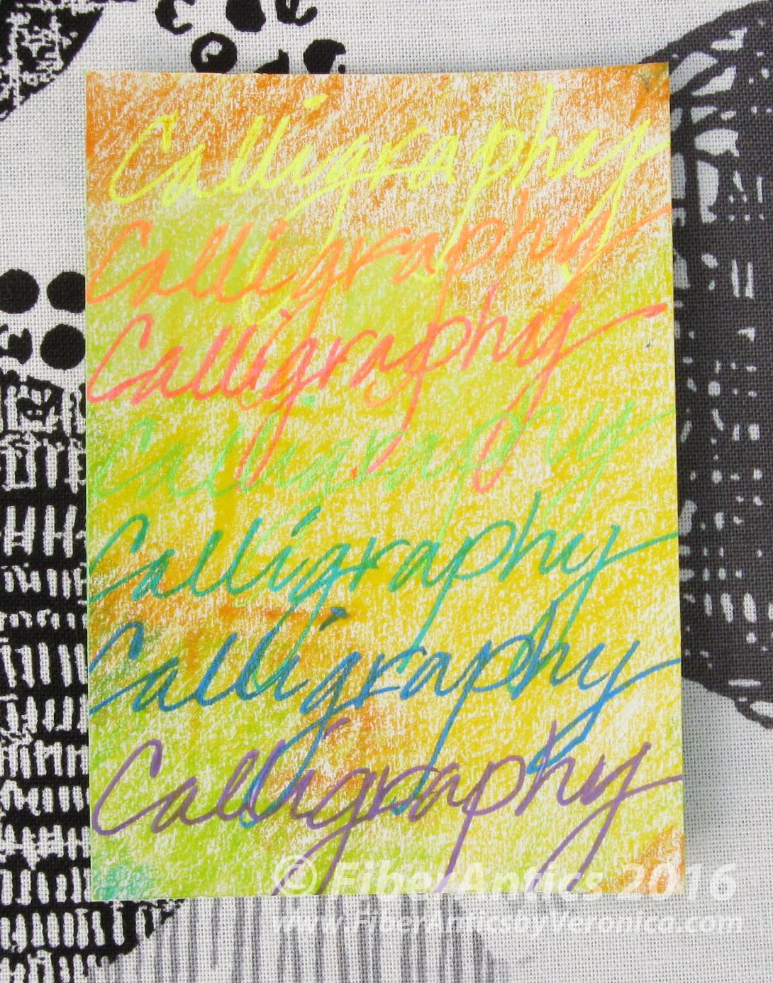 Fiber Antics by Veronica: ATCs: Calligraphy