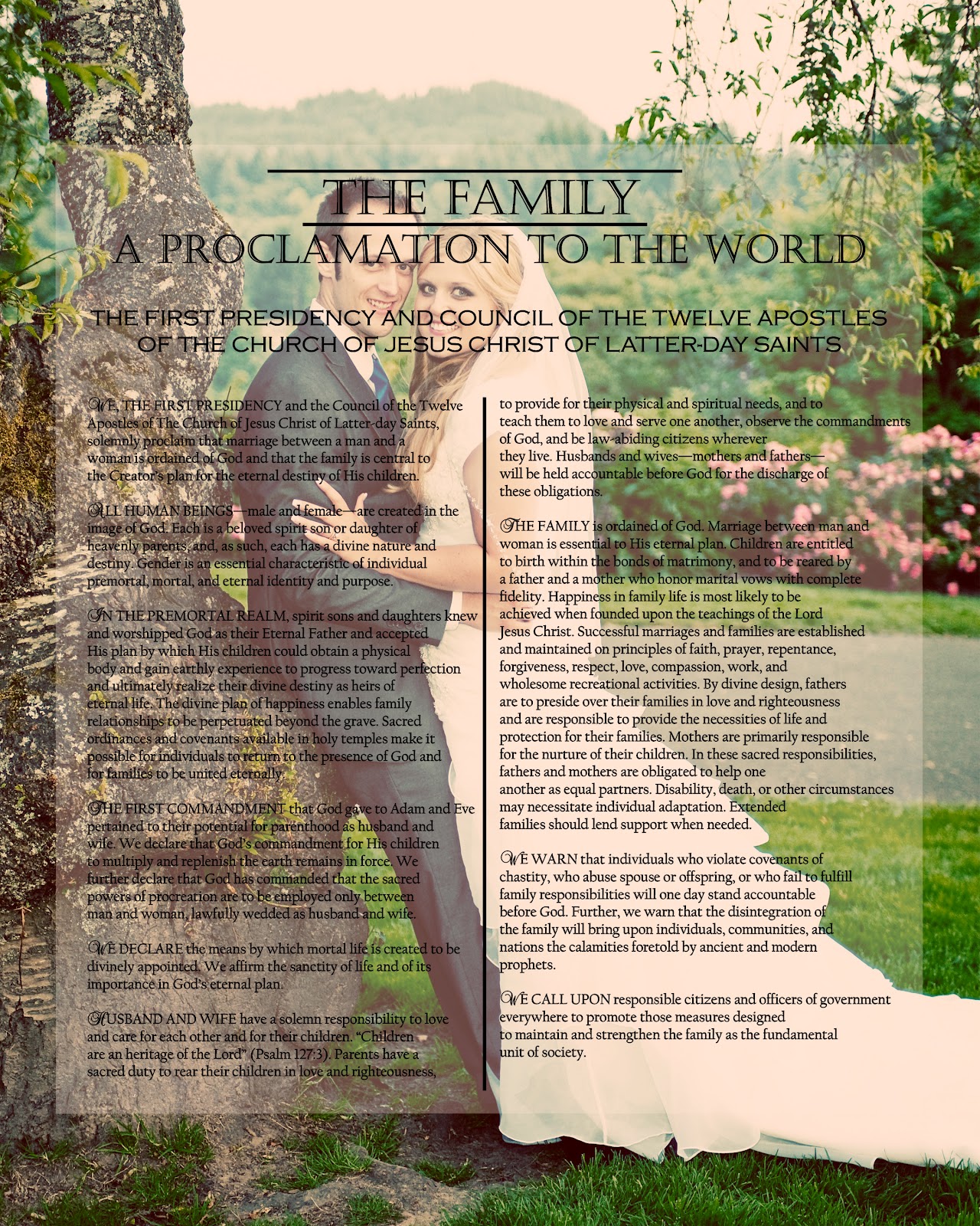 A Pocket full of LDS prints: Family Proclamation picture samples