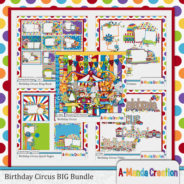 A-Manda Creation: Birthday Circus Brag Book Freebie Day 4