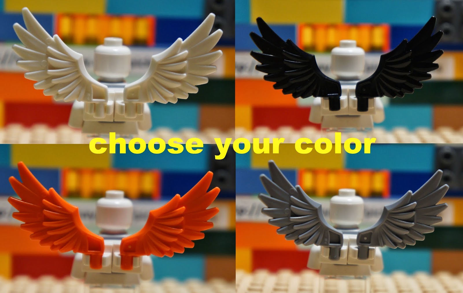LEGO 6018304 Feathered Minifigure Wings (11100) x 2 Pcs Black Orange ...