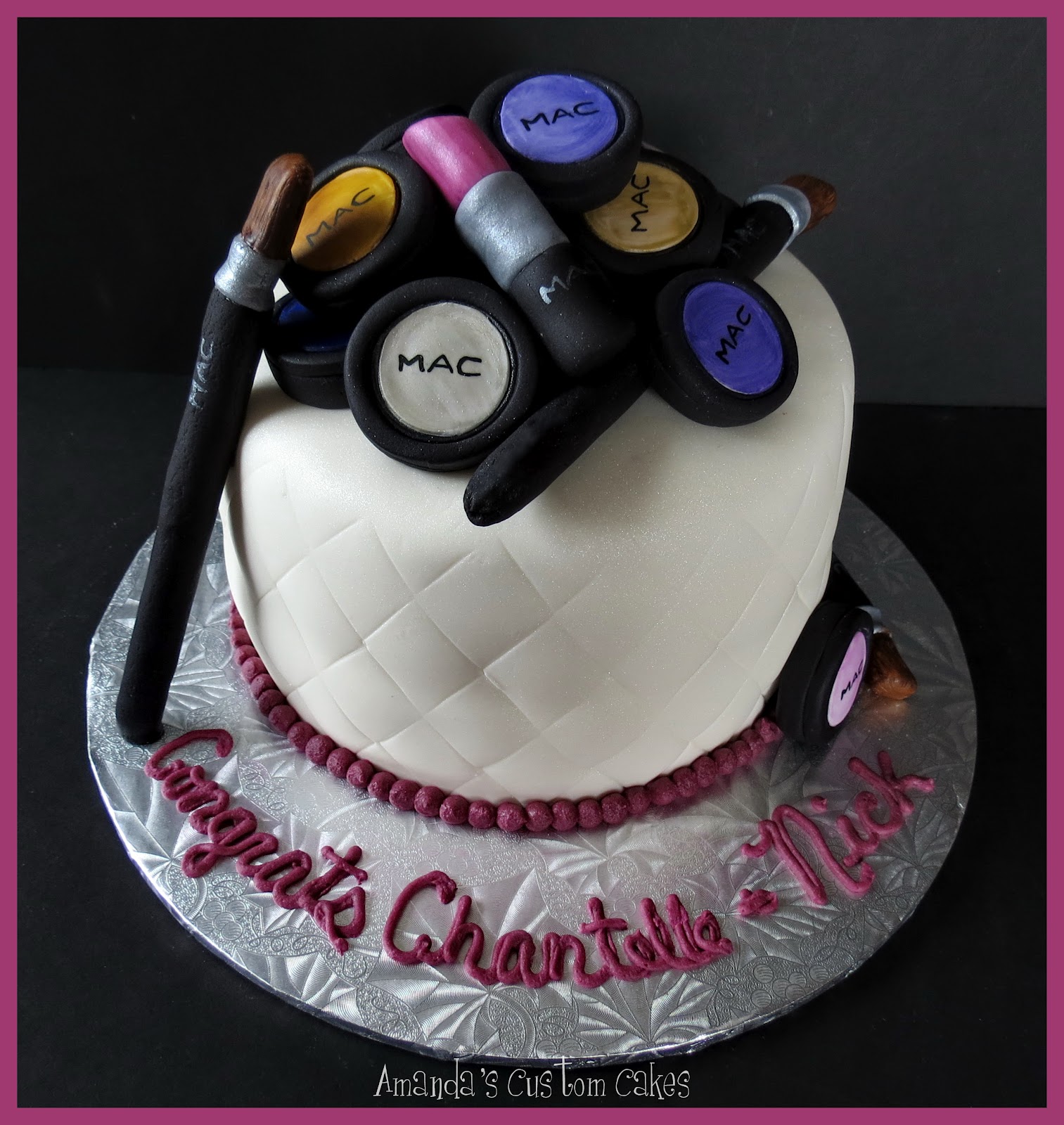 Amanda's Custom Cakes: MAC Eyeshadow and Make Up Themed Cupcakes and Cake