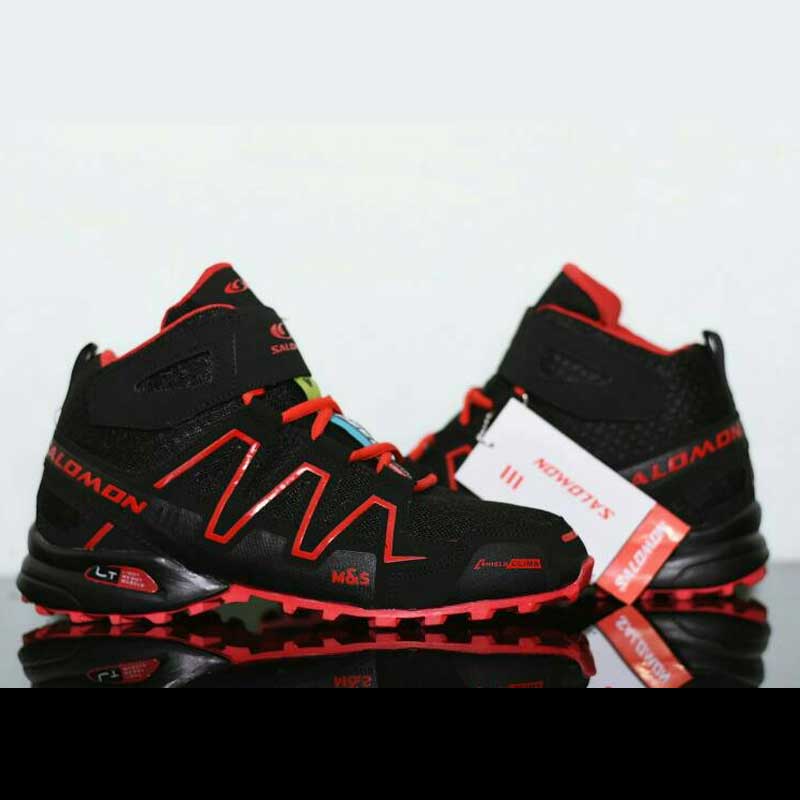 Sepatu Gunung Salomon High Hitam Merah [SGH-003] | Omsepatu.com