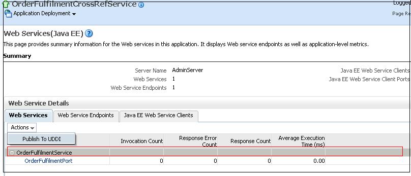 Publishing the Java webservices to Oracle Service Registry through EM Console in Oracle SOA Suite