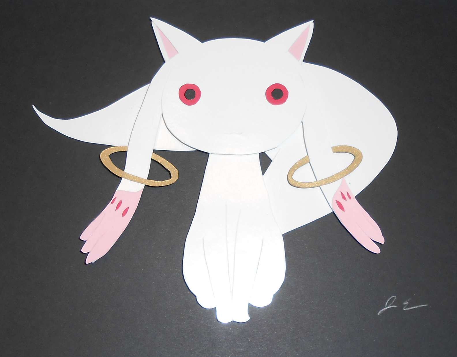 Jeff Ellison Art: Kyubey 3-D paper diorama