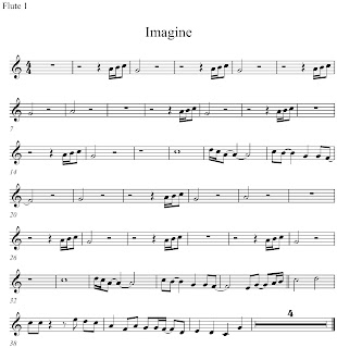 music notes: Partes para flauta de Imagine