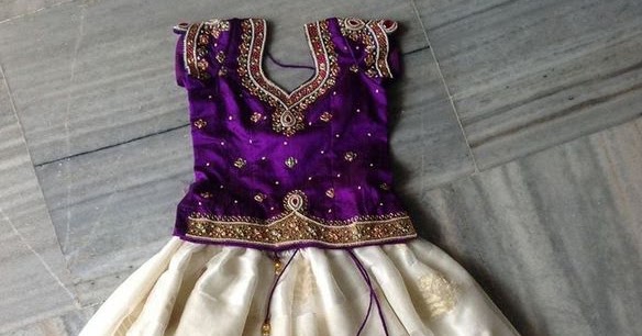 Purple White Lehenga for Kids - Indian Dresses