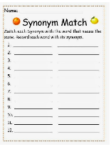 Stirring it up in 1st and 2nd grade!: Synonym Match Game