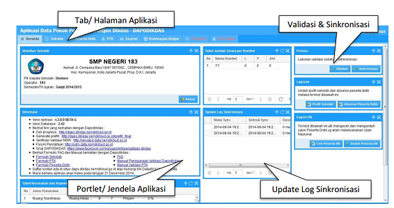 Tampilan Beranda Dapodikdas 3.00 - Info Kepegawaian