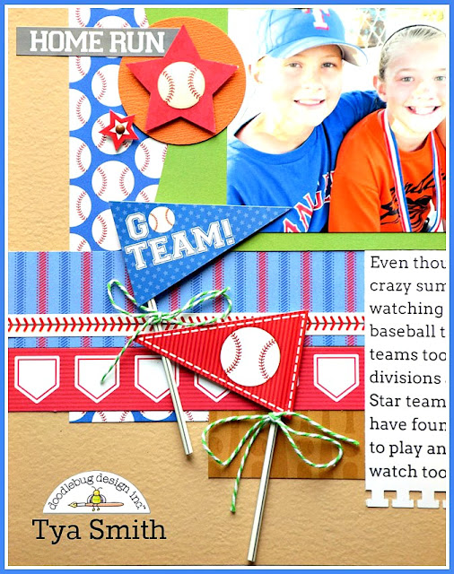 Doodlebug Design Inc Blog: Home Run Collection: All Stars layout by Tya