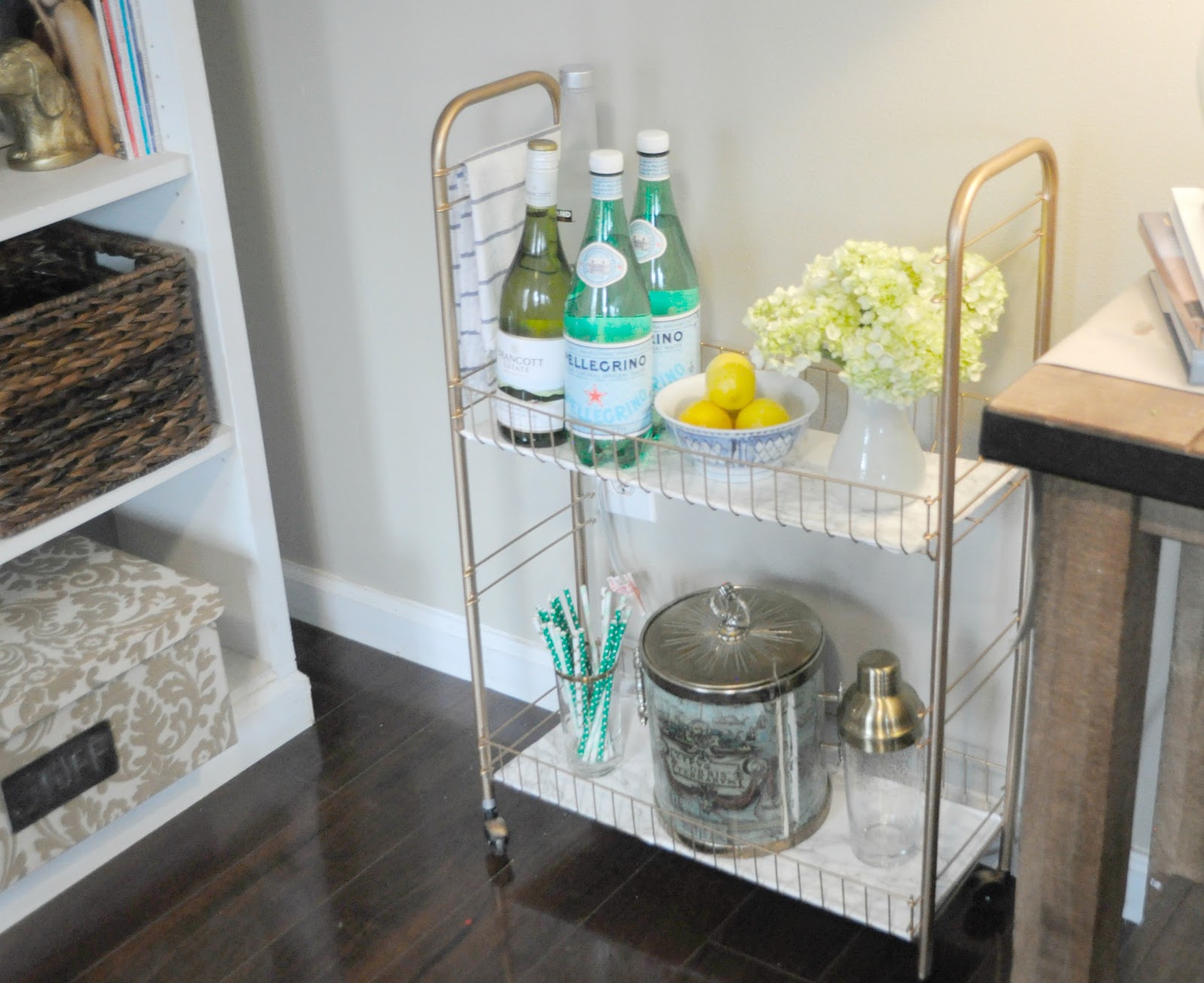 Thrifted Cart Turned Bar Chic - Live Pretty on a Penny