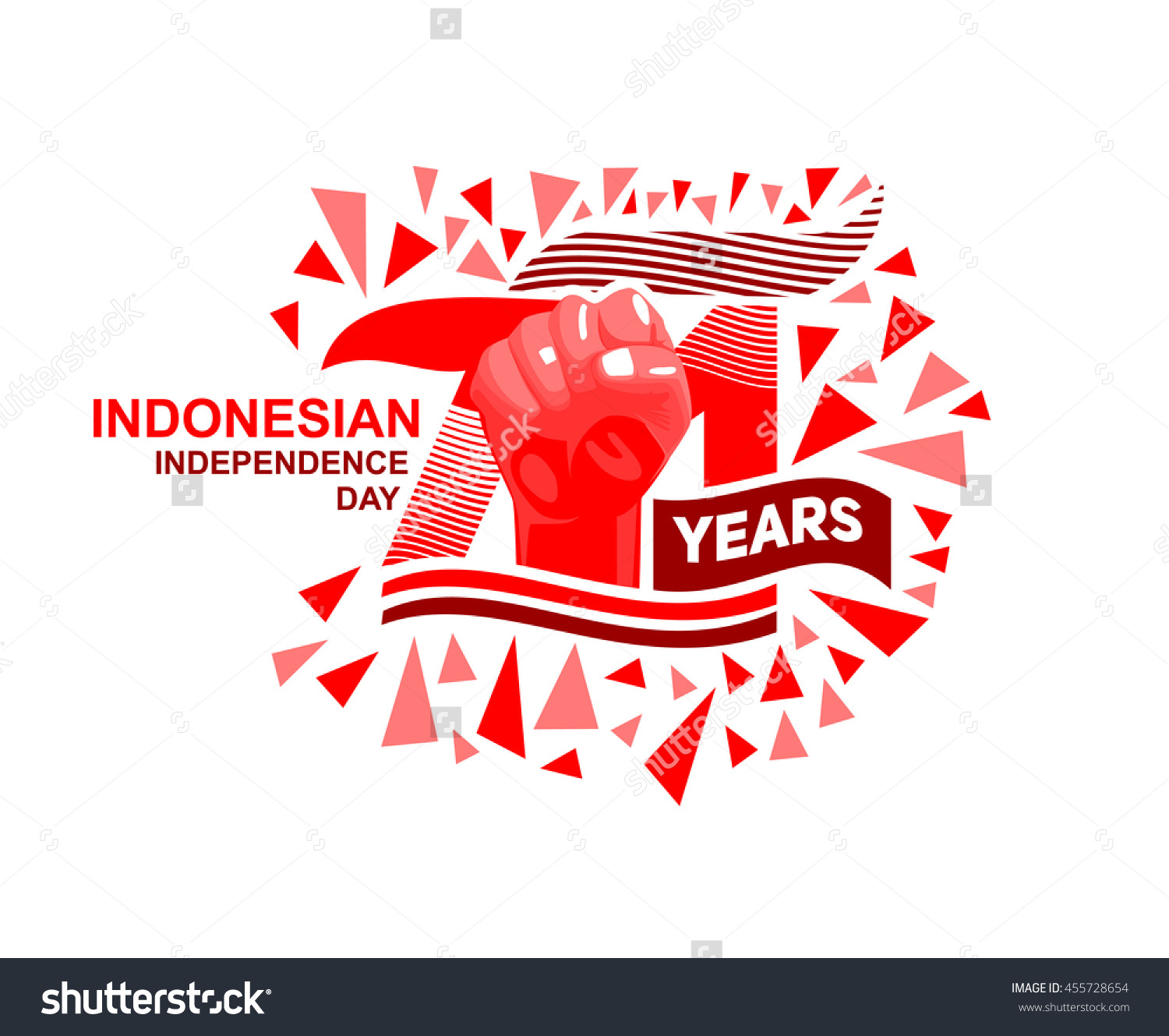 Stock Vector Illustration: 71 Years Indonesian Independence day logo ...