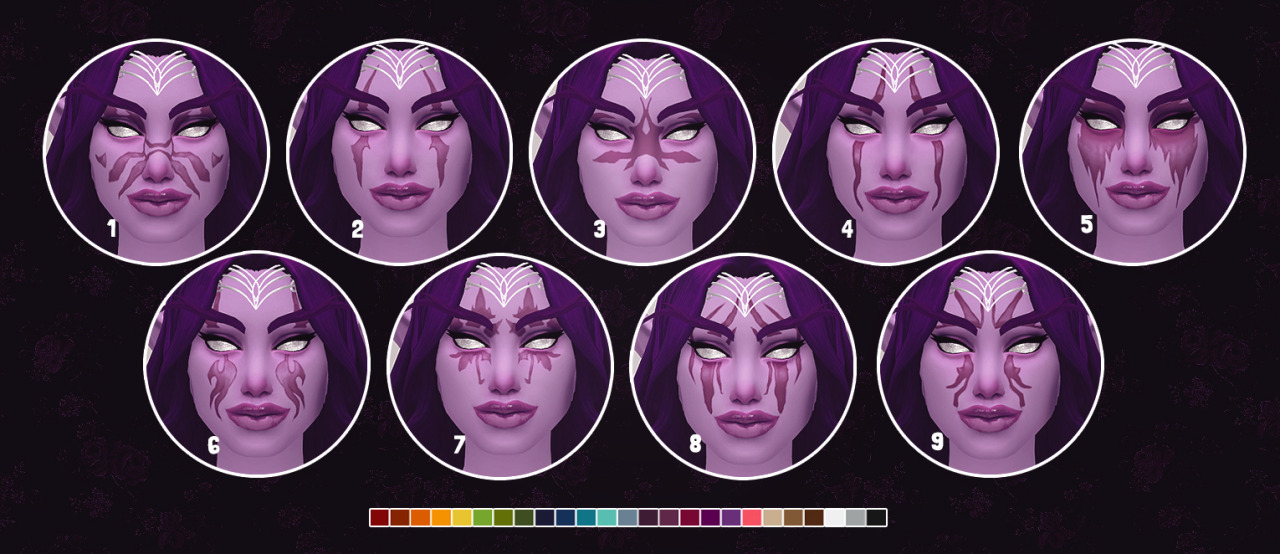 My Sims 4 Blog: World of Warcraft Night Elf Eyebrows and Facial Tattoos ...