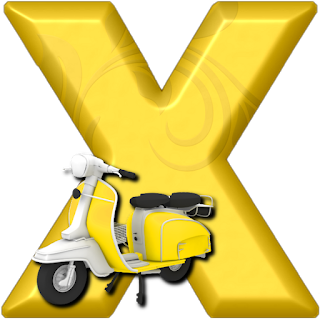 M. Michielin Alphabets: YELLOW ALPHABET MOTO SCOOTER LAMBRET PNG