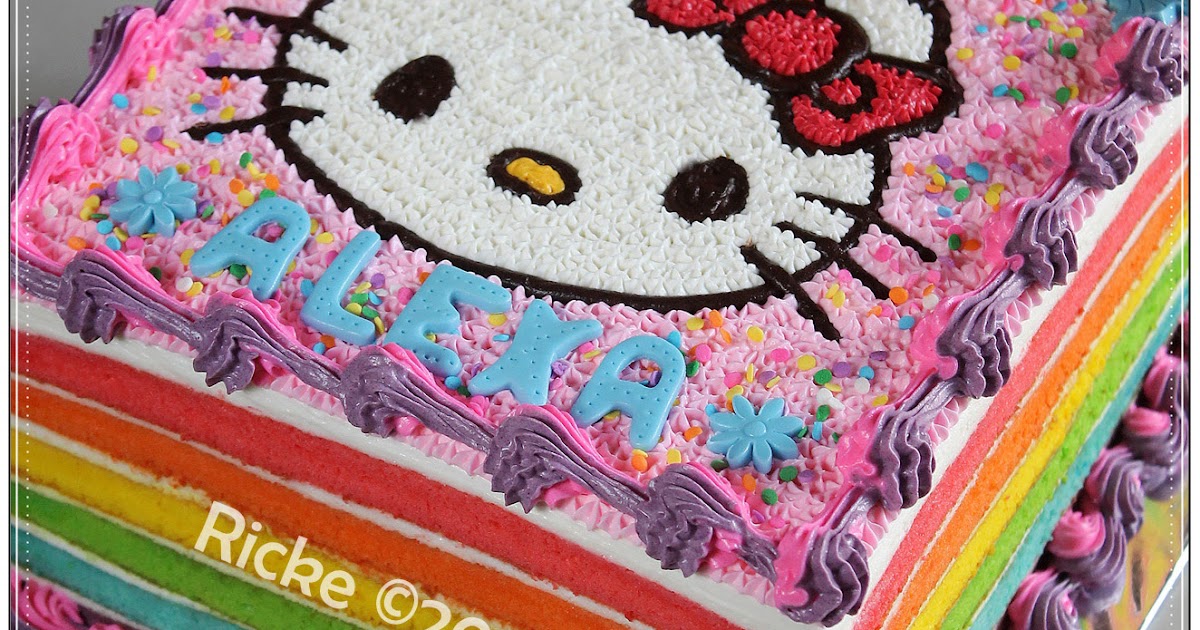 Just My Ordinary Kitchen...: HELLO KITTY RAINBOW CAKE FOR ALEXA