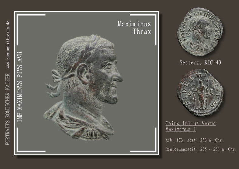 römische Kaiserportraits auf Münzen: Maximinus Thrax (Maximinus I)