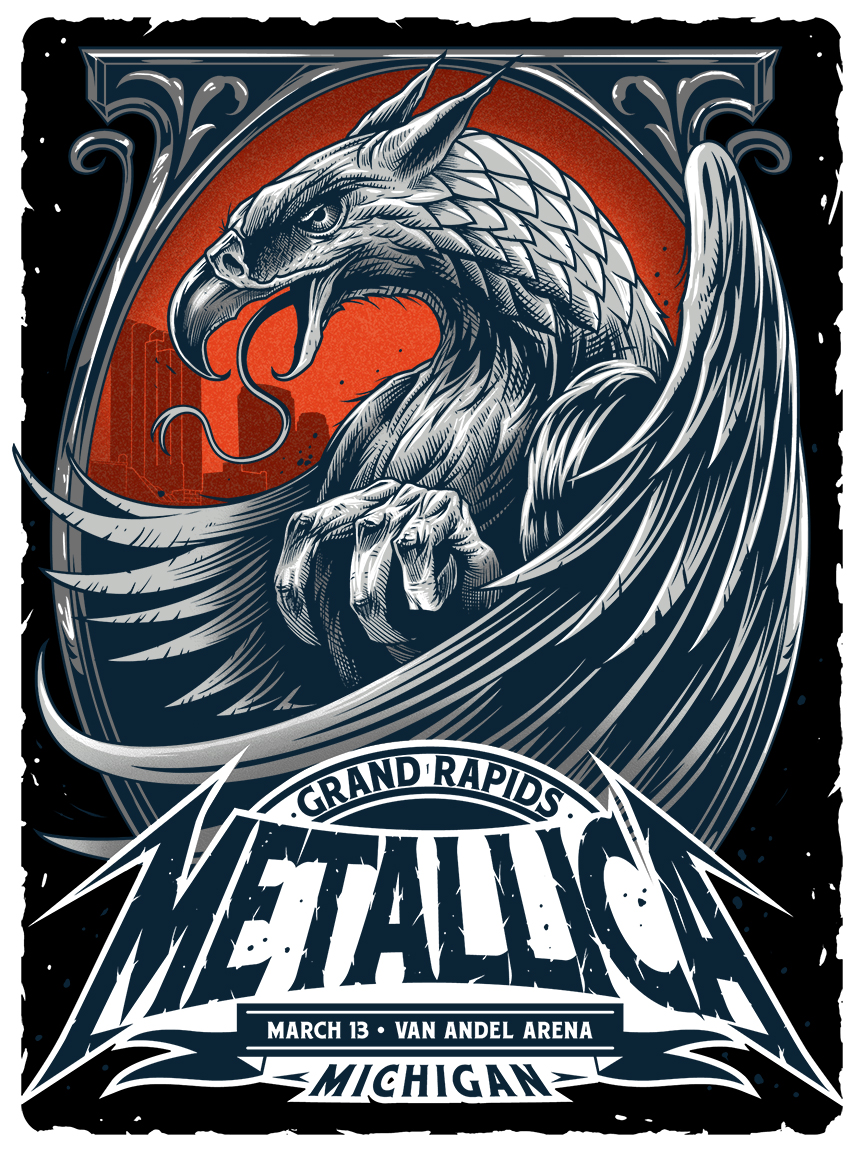 INSIDE THE ROCK POSTER FRAME BLOG: Metallica Grand Rapids Print By ...