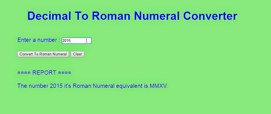 Free Programming Source Codes And Computer Programming Tutorials Decimal To Romal Numeral