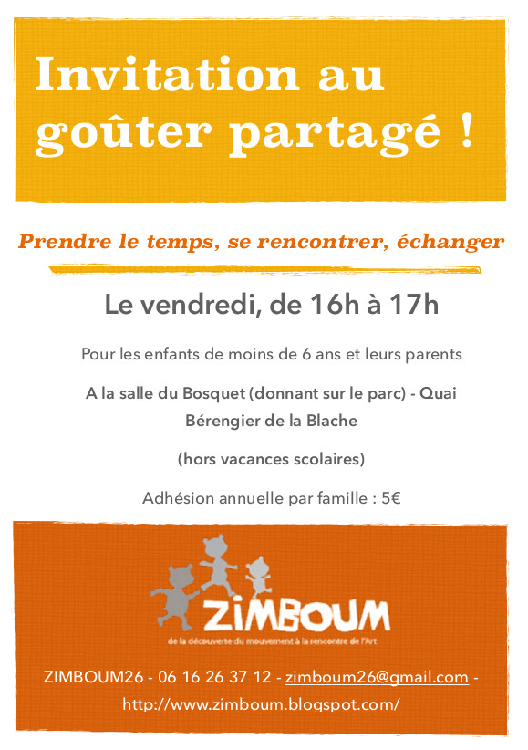 Association Zimboum: Invitation au goûter partagé