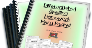 Classroom Freebies Too: Spelling Homework Menu Packet FREEBIE!