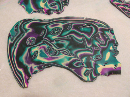 Patterned polymer clay cabochons