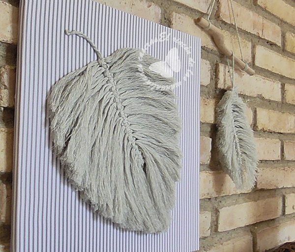 El rincón de las manualidades caseras.: Hoja o pluma en macramé