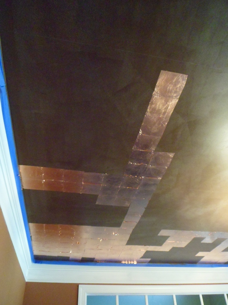 Savard Studios: Fabulous Copper Leafed Dining Room Ceiling