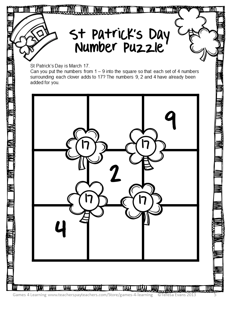 Fun Games 4 Learning: St. Patrick's Day Math FREEBIES