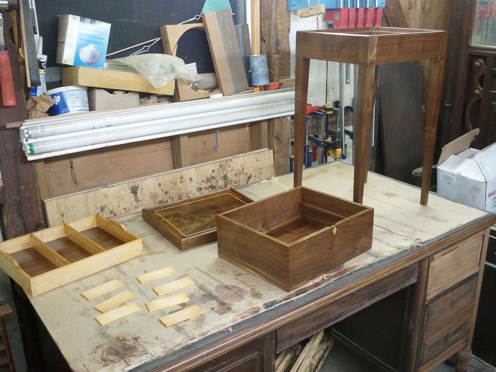 John Mark Power, Antiques Conservator: Walnut and Maple Jewelry Box (2011)