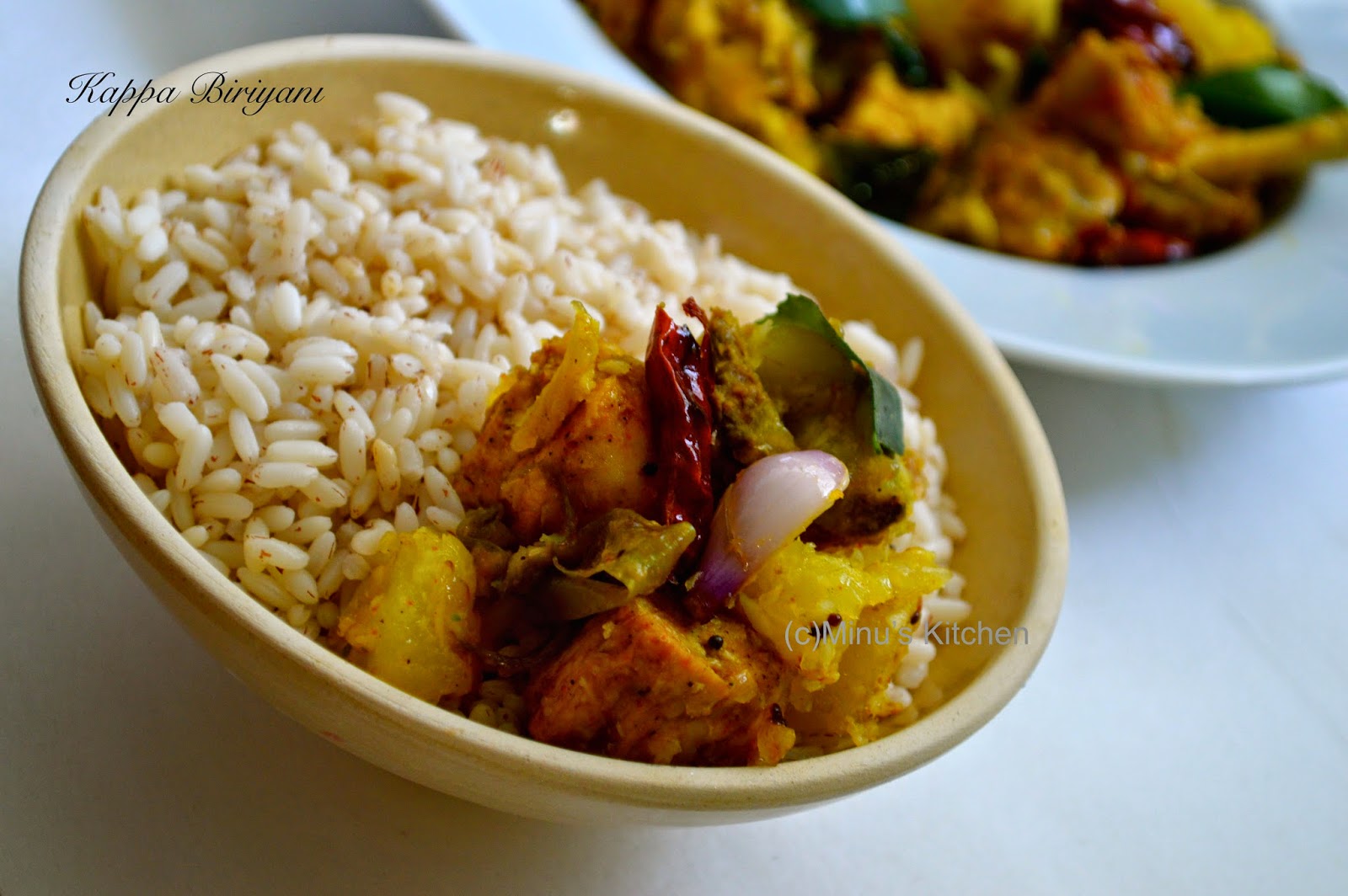 Kappa Biriyani / Tapioca with meat Biriyani ~ Minu's Kitchen
