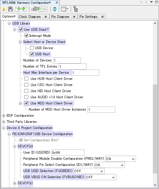 プログラミングな日々: PIC32MX250F128B+HarmonyでUSBメモリーに書き込みをする