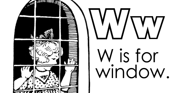 Crayon Palace: "W is for window" alphabet coloring page