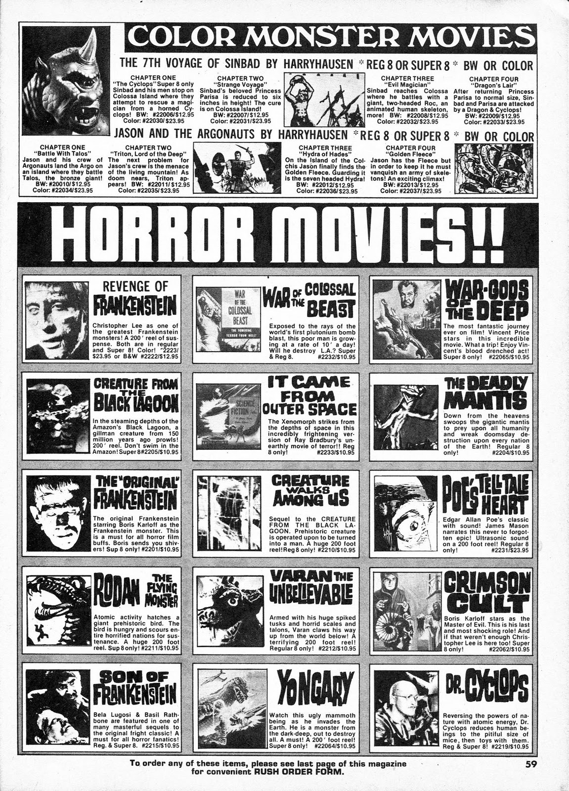 Vintage Horror Magazine Ads