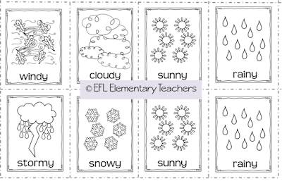EFL Elementary Teachers: Weather Flashcards Activities for ESL EFL Learners