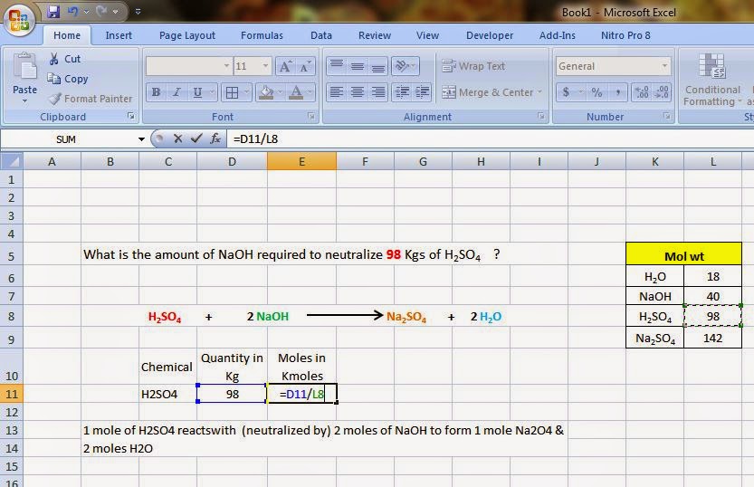 Chemineering: Excel Tutorial - 1 : Mass balance calculation using ...