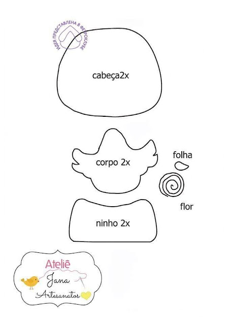 Bichinho em Feltro Pintinho Rosa com Moldes - Molde para Artesanato ...