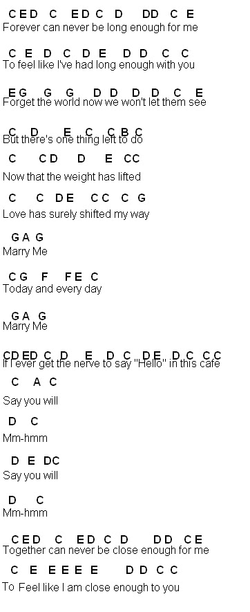 Marry Me Train Sheet Music